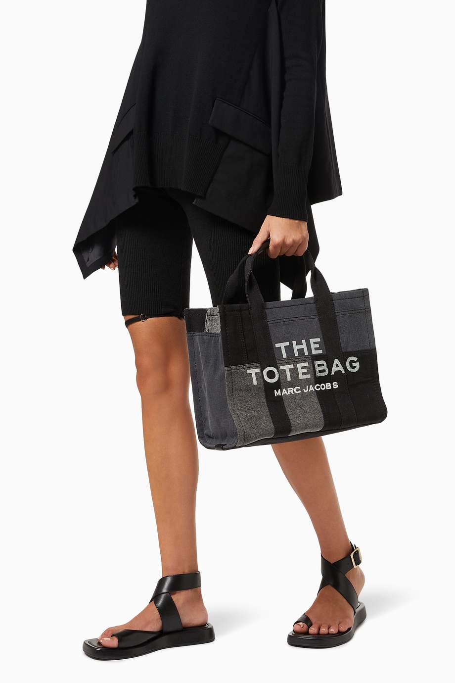 Shop The Marc Jacobs Black Small Traveler Tote Bag in Denim for Women ...