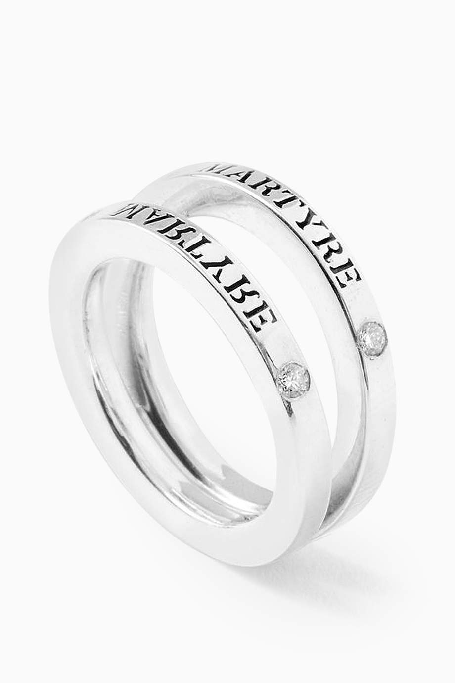 Shop Martyre Silver MARTYRE™ Split Ring with Diamonds in Sterling Silver for Women | Ounass UAE
