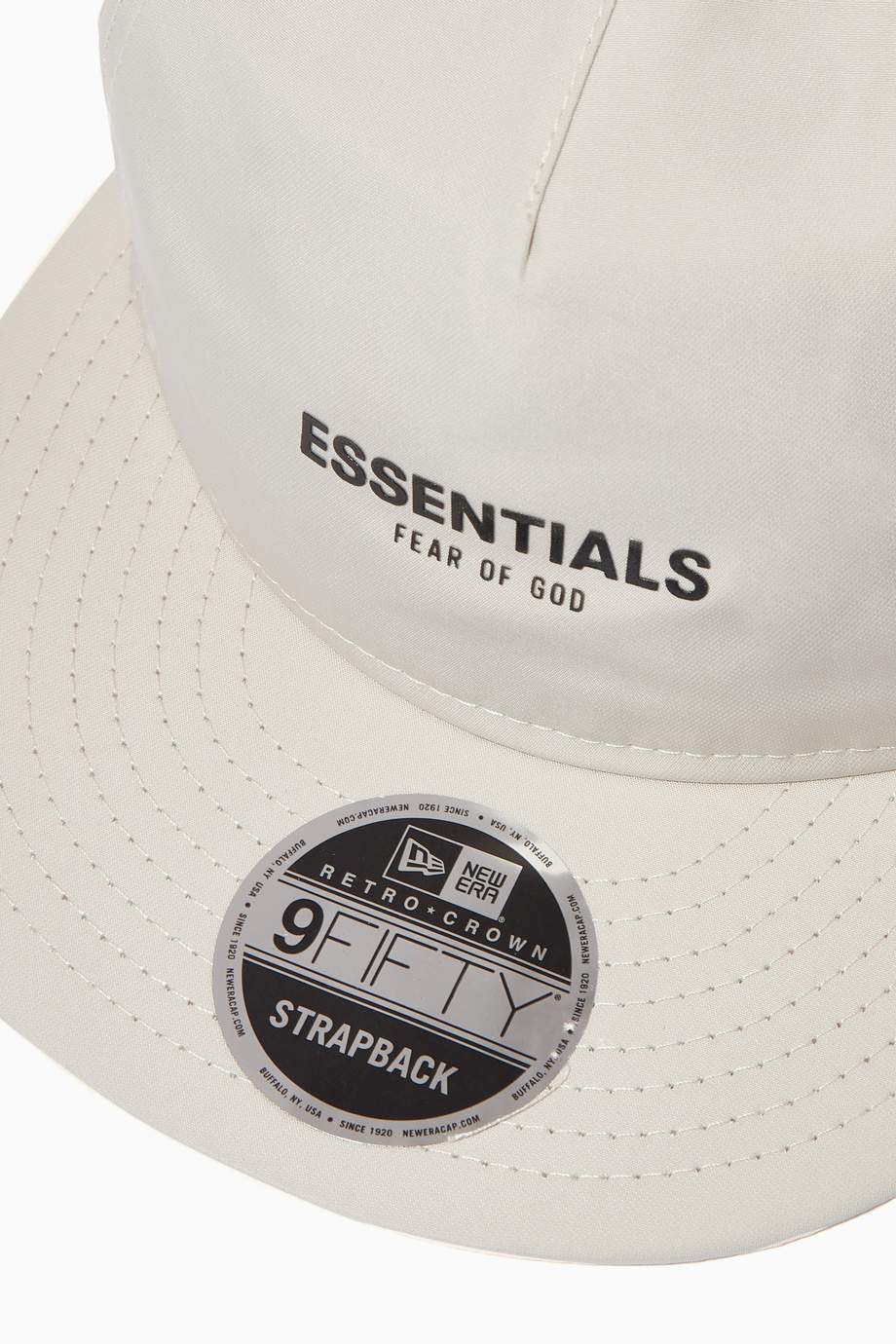 Shop Fear of God Essentials Grey x New Era 9FIFTY Strapback Cap for Men ...