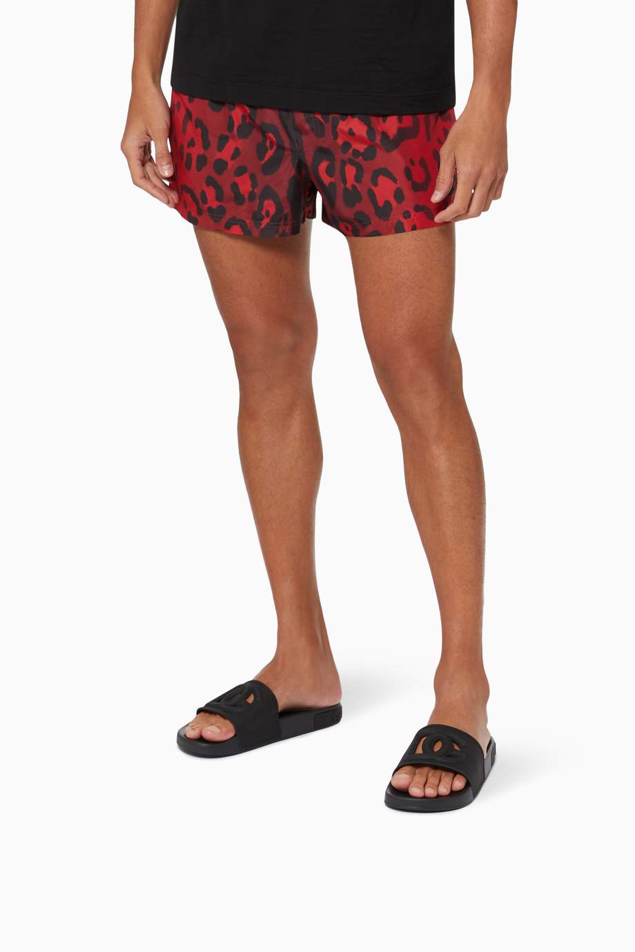 Shop Dolce & Gabbana Black Slides with DG Millenials Logo in Rubber for ...