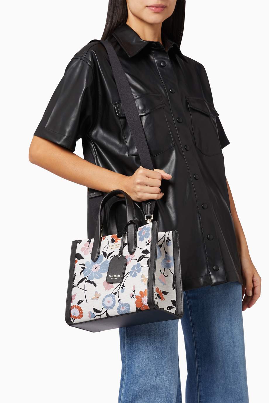 Shop Kate Spade New York Neutral Manhattan Small Tote in Floral ...