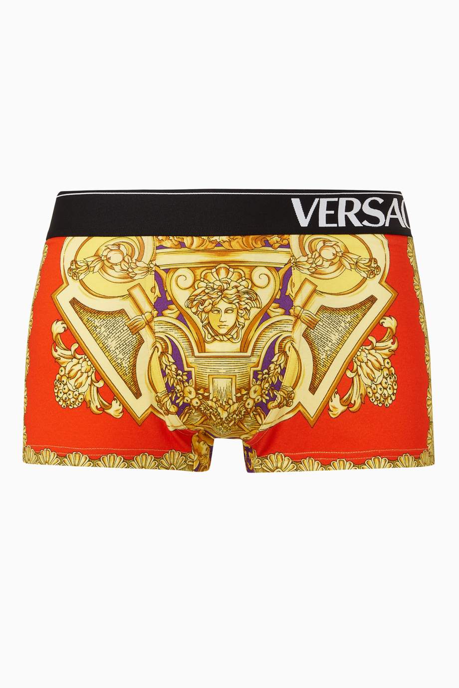 Shop Versace Multicolour Barocco Boxer Briefs in Cotton for Men ...