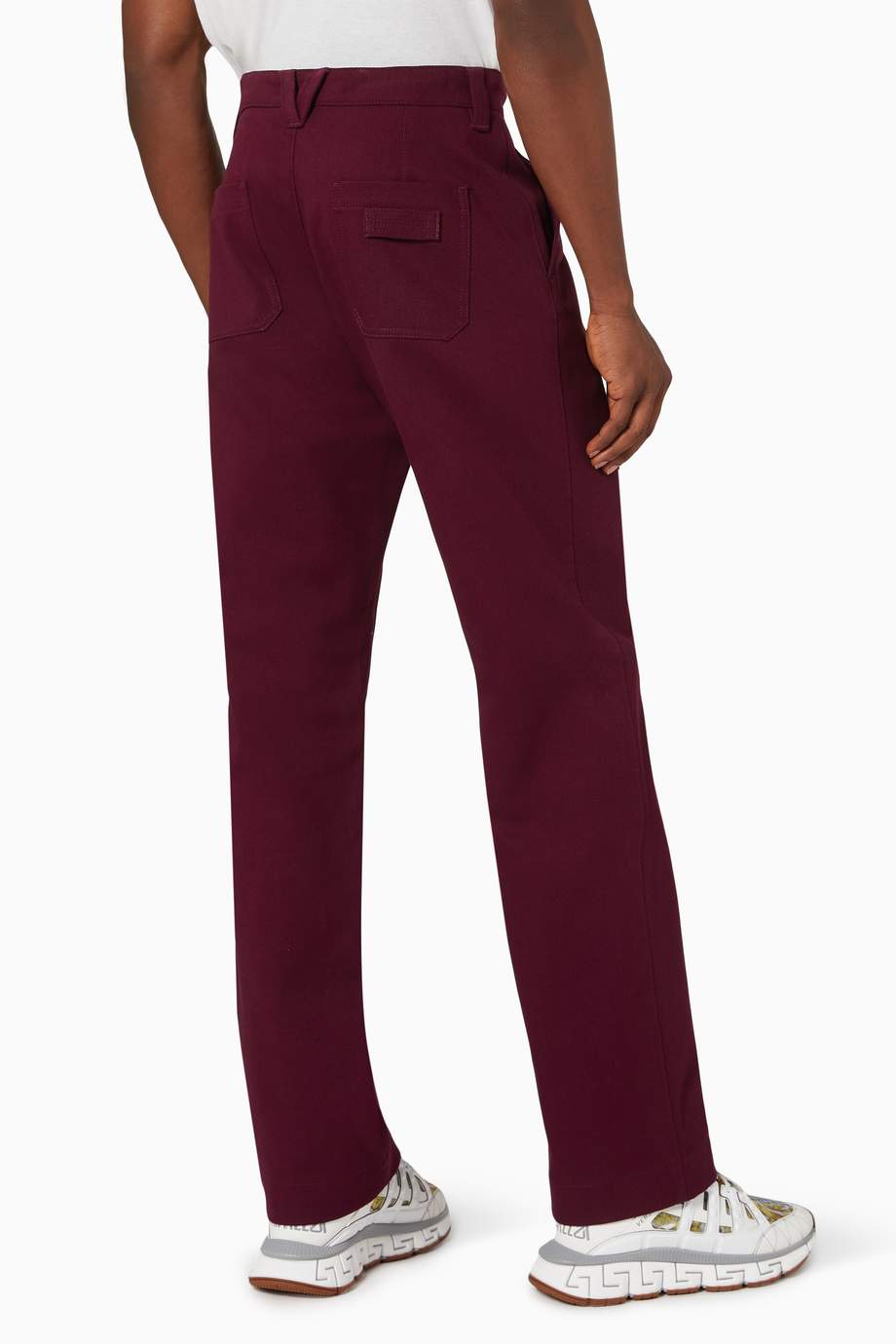 Shop Versace Red Medusa Motif Pants in Cotton for Men | Ounass UAE