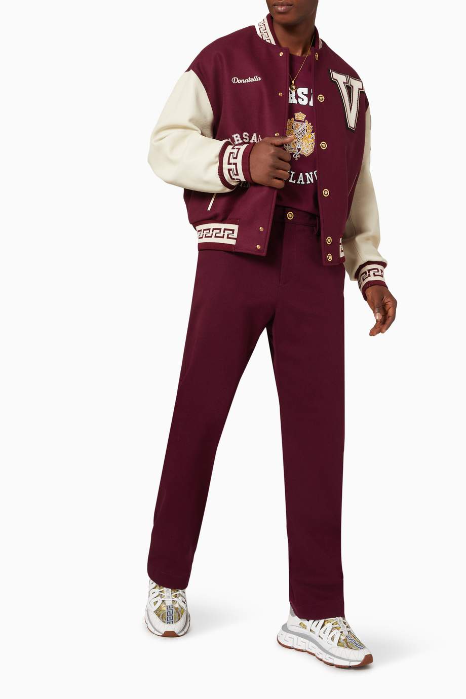 Shop Versace Red Medusa Motif Pants in Cotton for Men | Ounass UAE