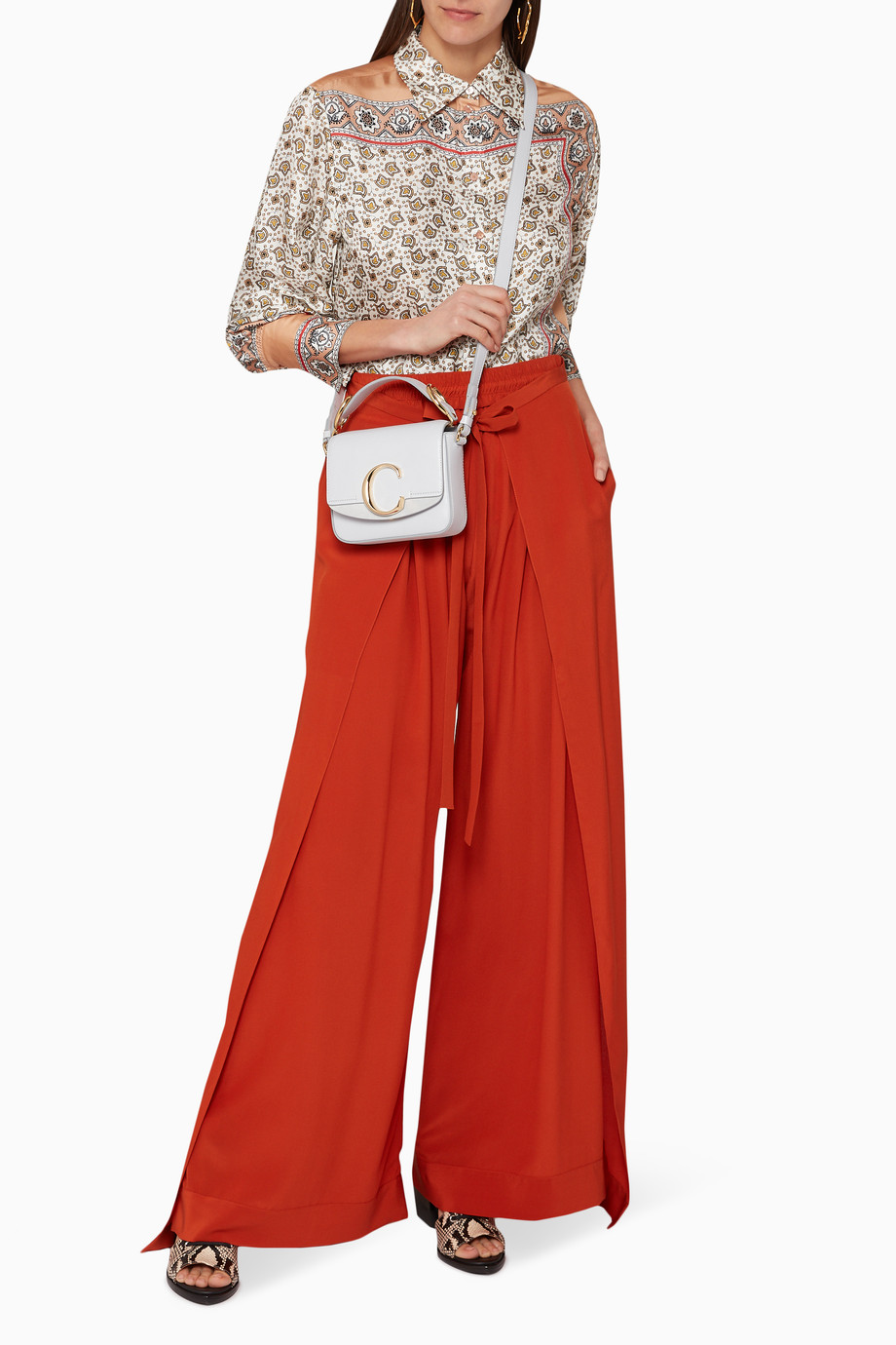 Shop Chloé Blue Mini Chloé C Shiny-Leather Shoulder Bag for Women ...