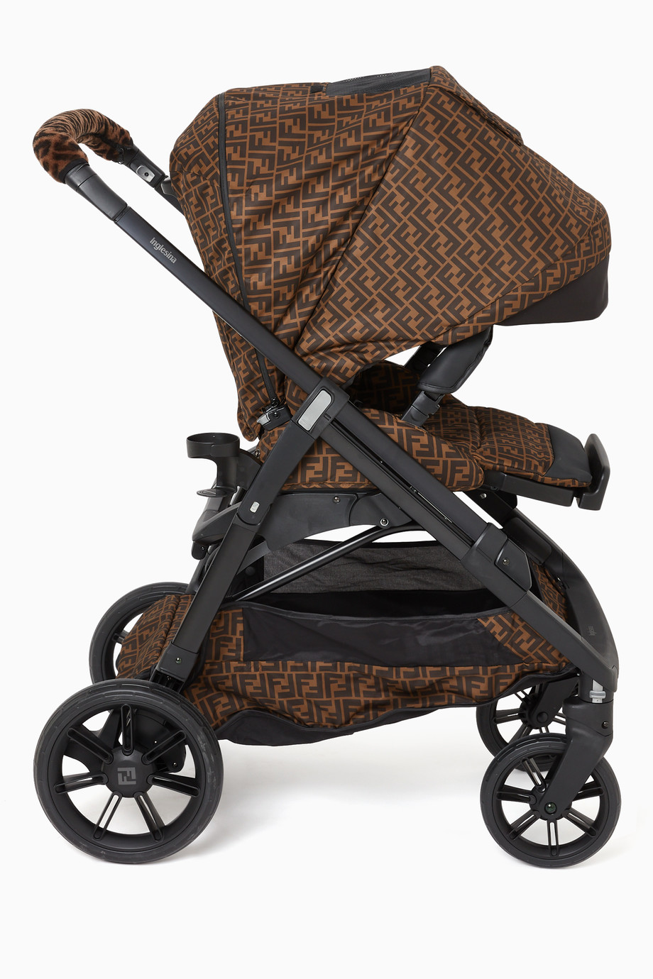 Shop Fendi Brown FF Logo Reclinable Stroller for Kids | Ounass UAE
